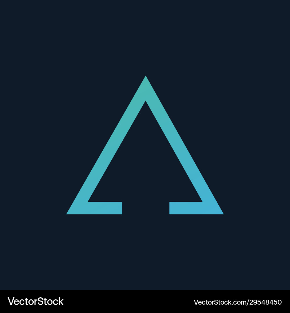 Letter a enclosed in a triangle geometric design Vector Image