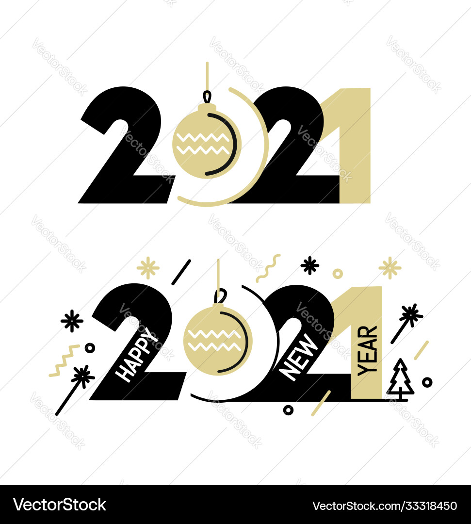 New year emblem 2021 number design Royalty Free Vector Image