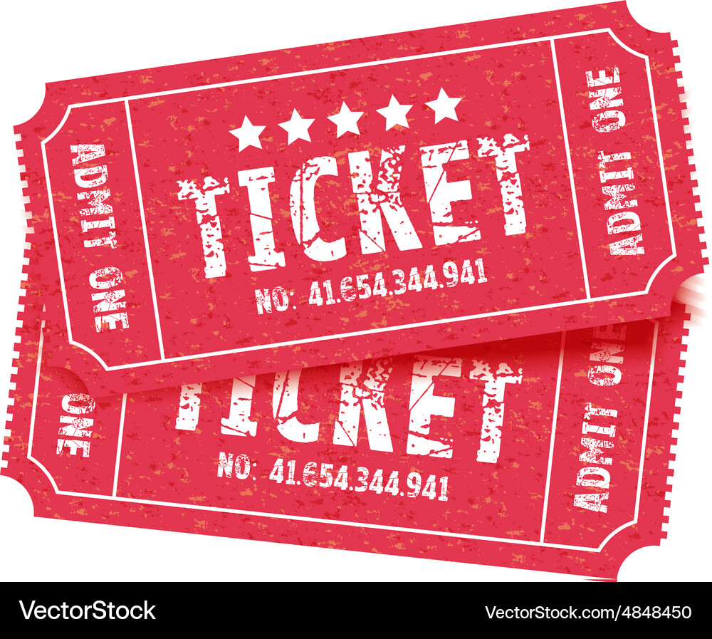 Pair of tickets red Royalty Free Vector Image - VectorStock