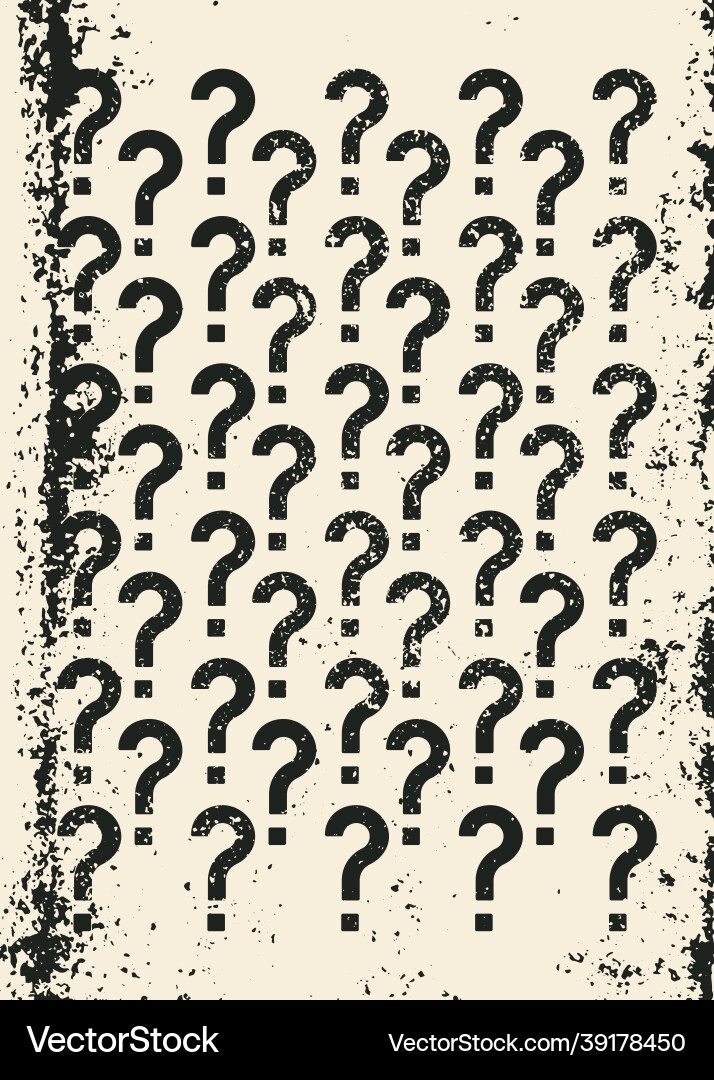 Question mark typographical grunge vintage poster Vector Image