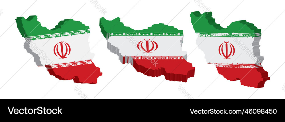 Realistic 3d map of iran design template Vector Image