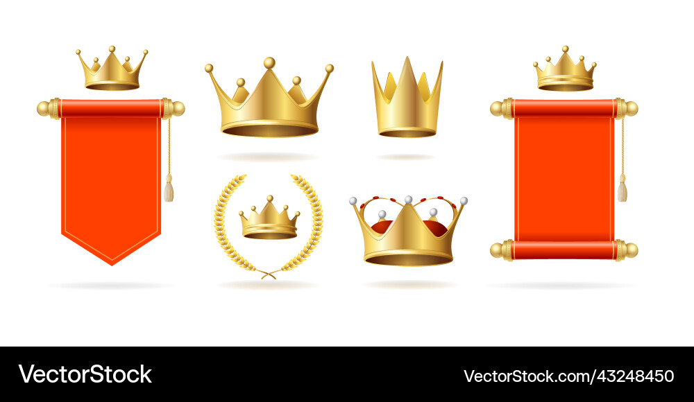 Realistic detailed 3d different royal signs set Vector Image