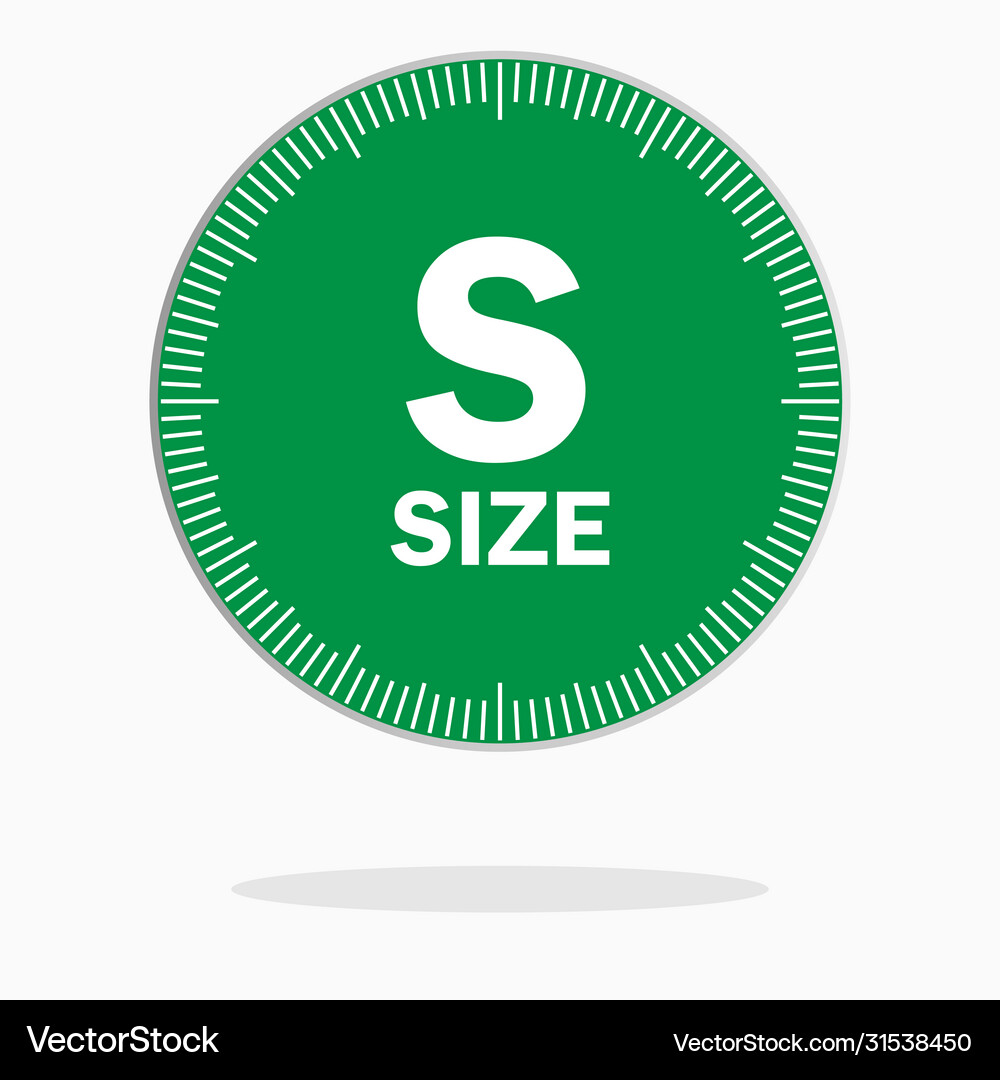 S size label isolated on white Royalty Free Vector Image
