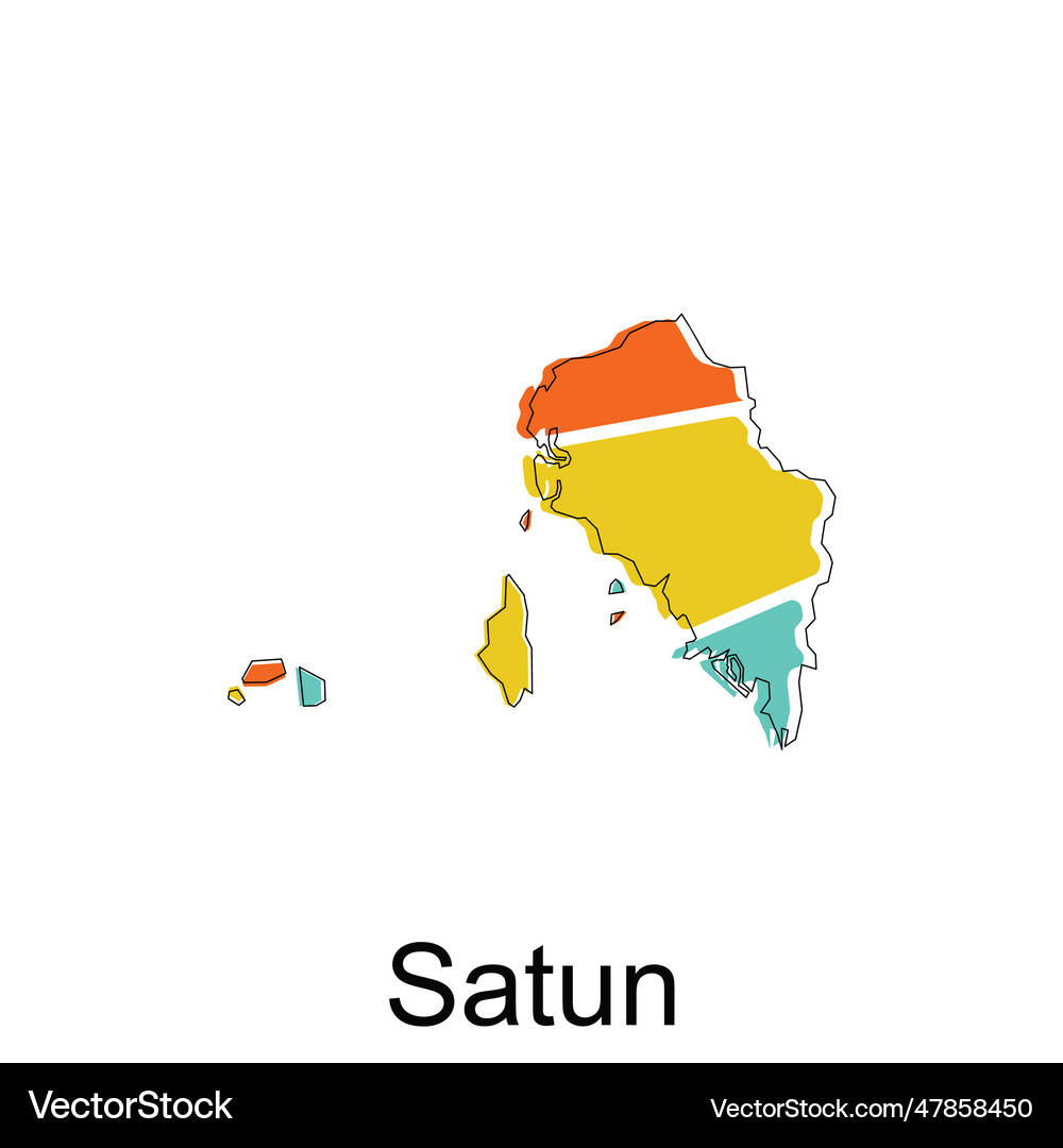 Satun map map of thailand design template Vector Image