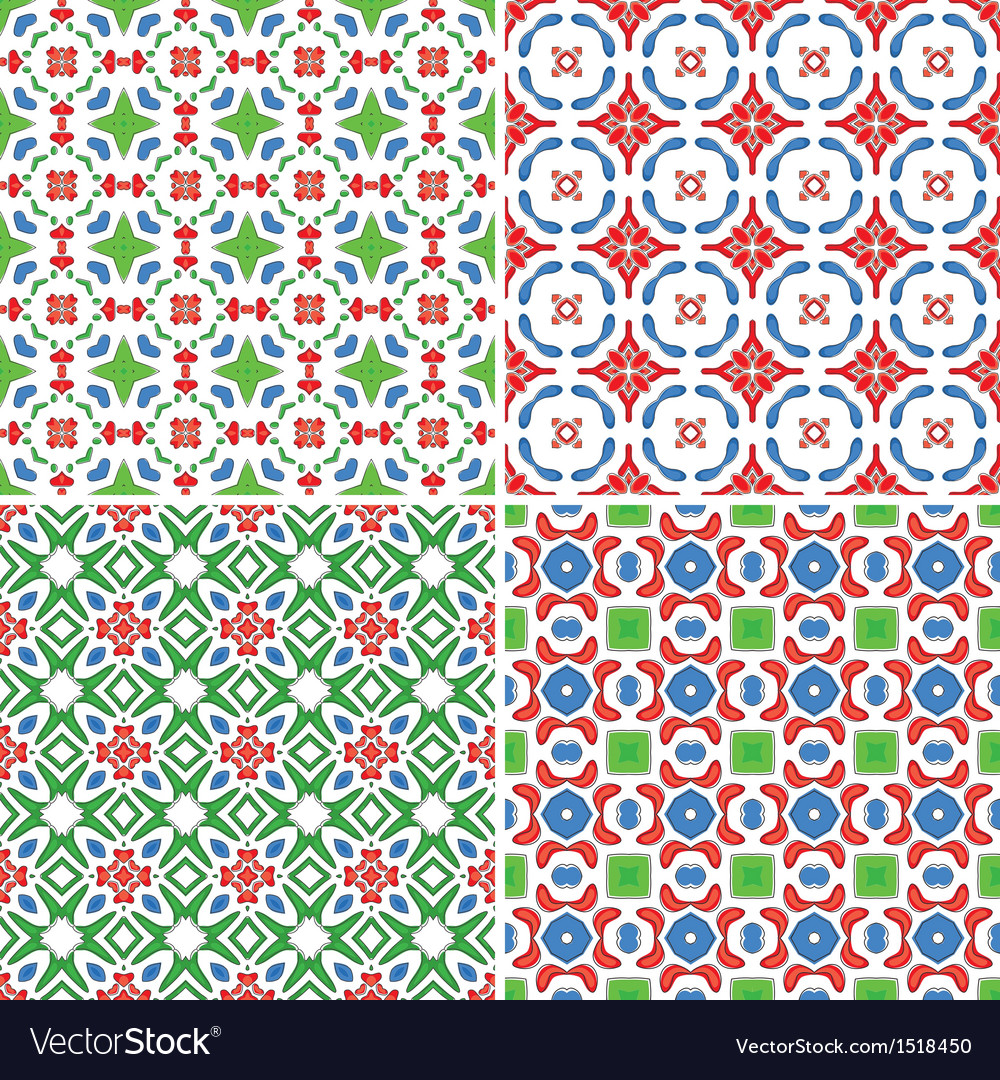 Seamless pattern set Royalty Free Vector Image
