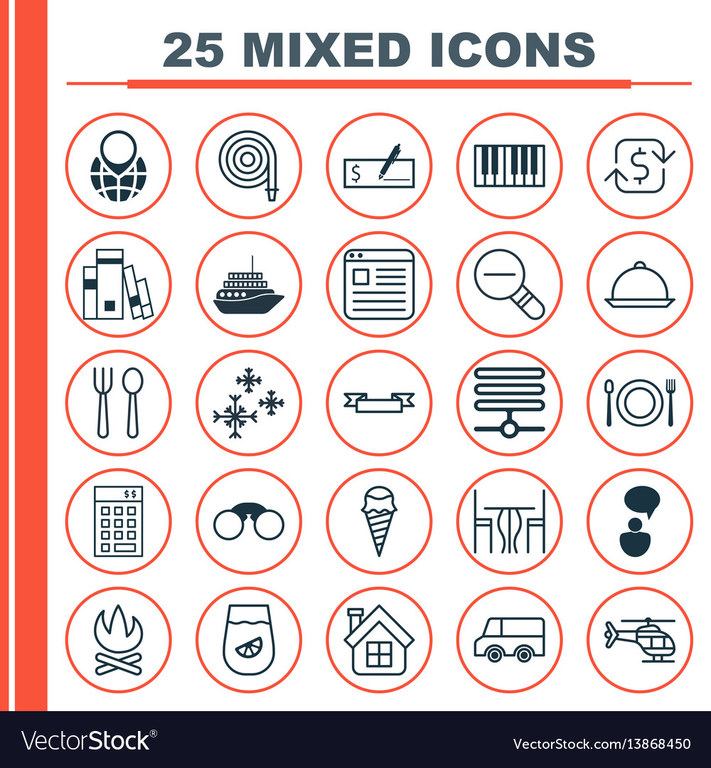 Set of 25 universal editable icons can be used Vector Image