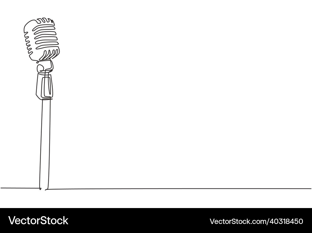 Single one line drawing vintage retro stage Vector Image