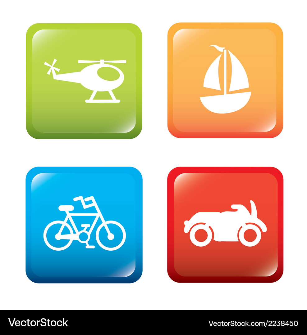Transport icons over white background Royalty Free Vector