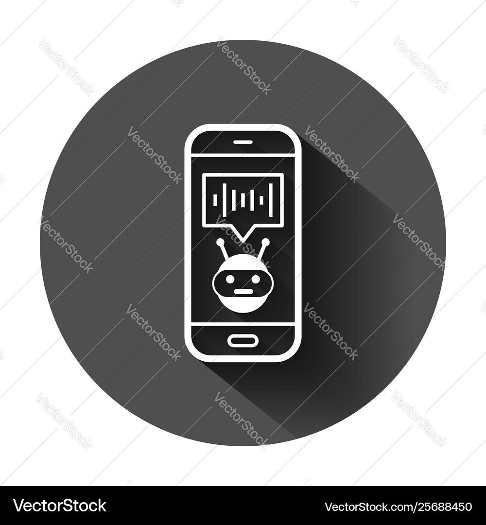 Voice assistant on smartphone icon in flat style Vector Image