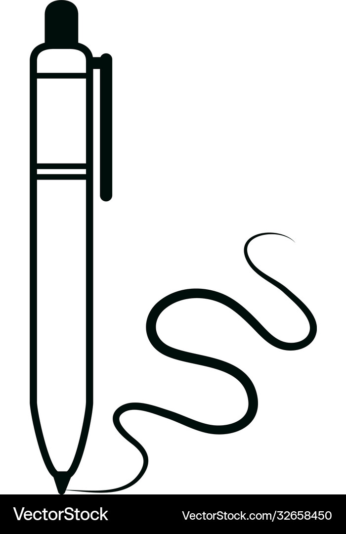 Writing pen ink office supply stationery work Vector Image