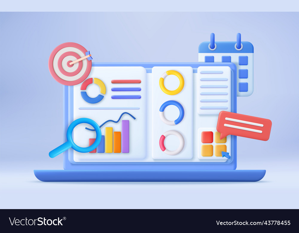 3d seo optimization Royalty Free Vector Image - VectorStock