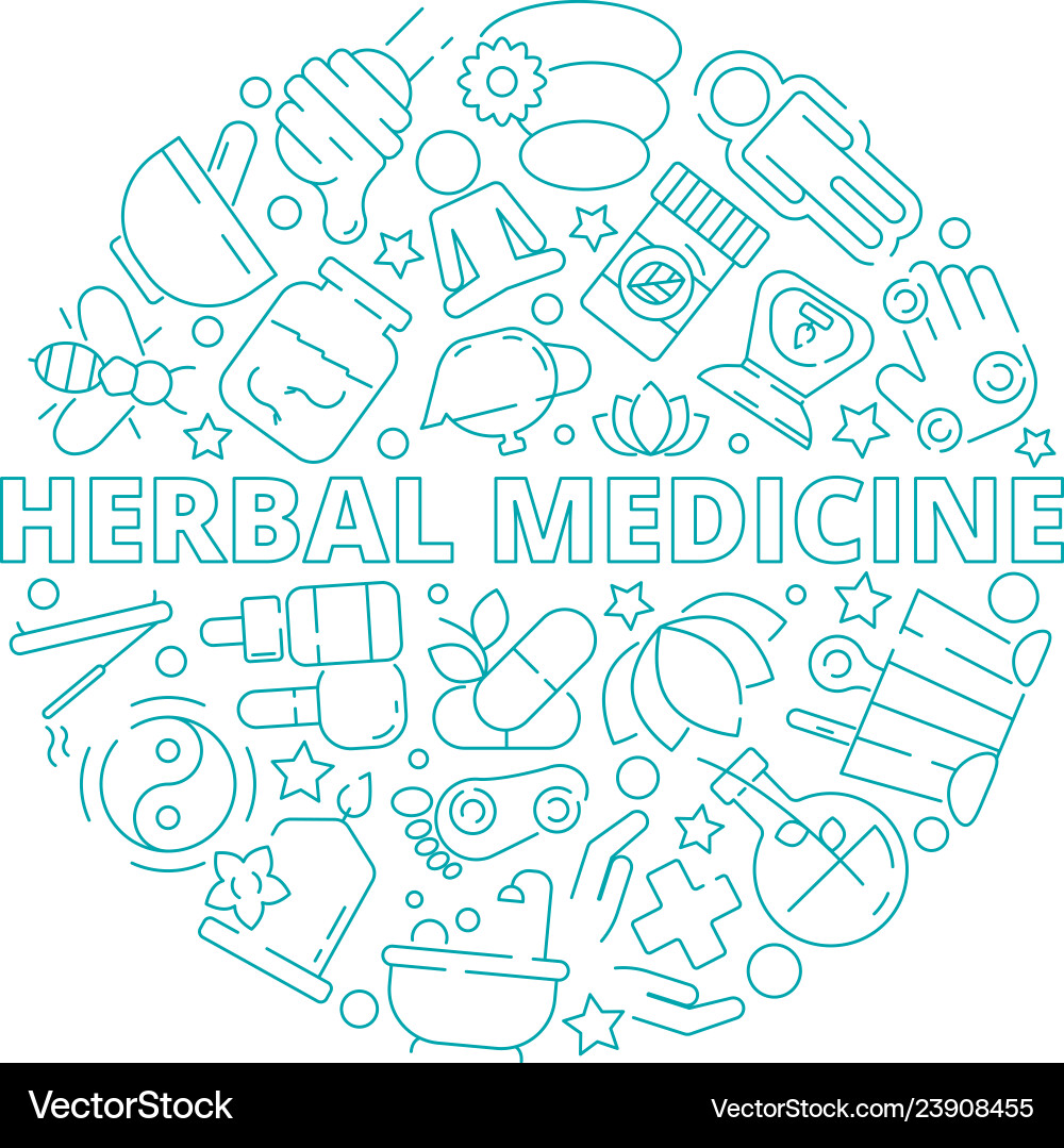 Alternative medicine concept herbal natural Vector Image