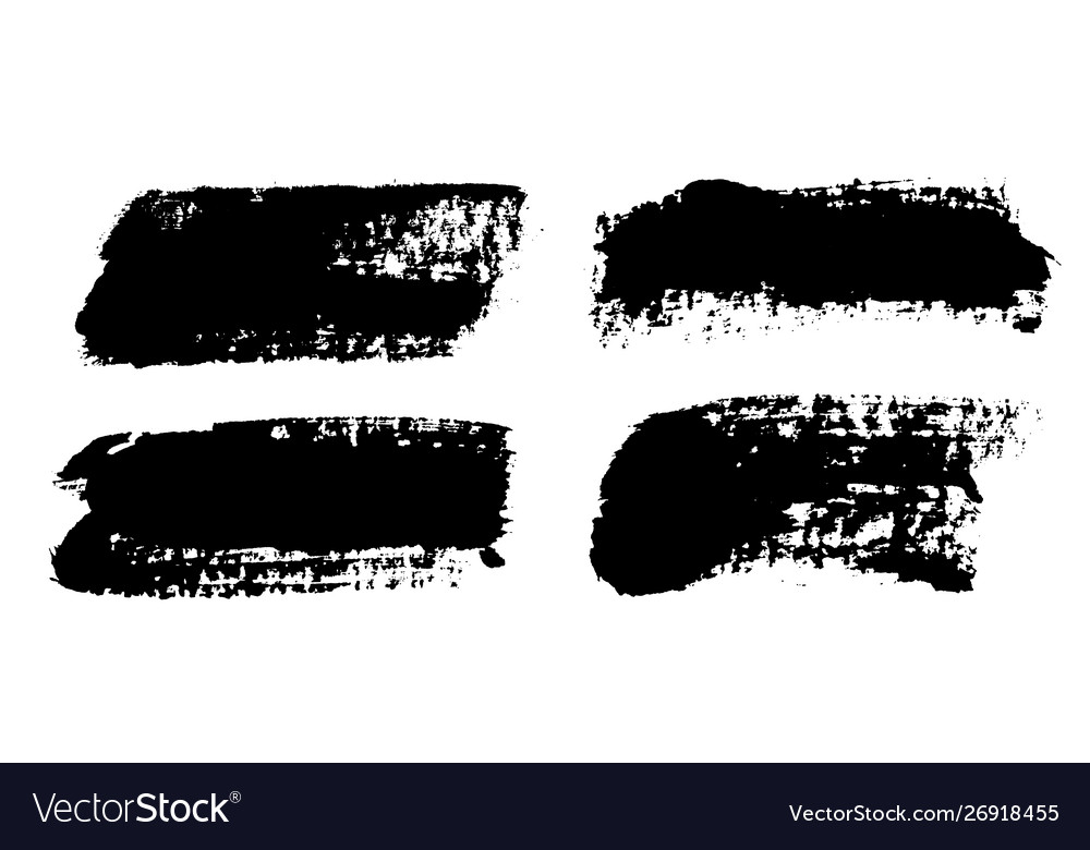Brush strokes paintbrush set grunge Royalty Free Vector