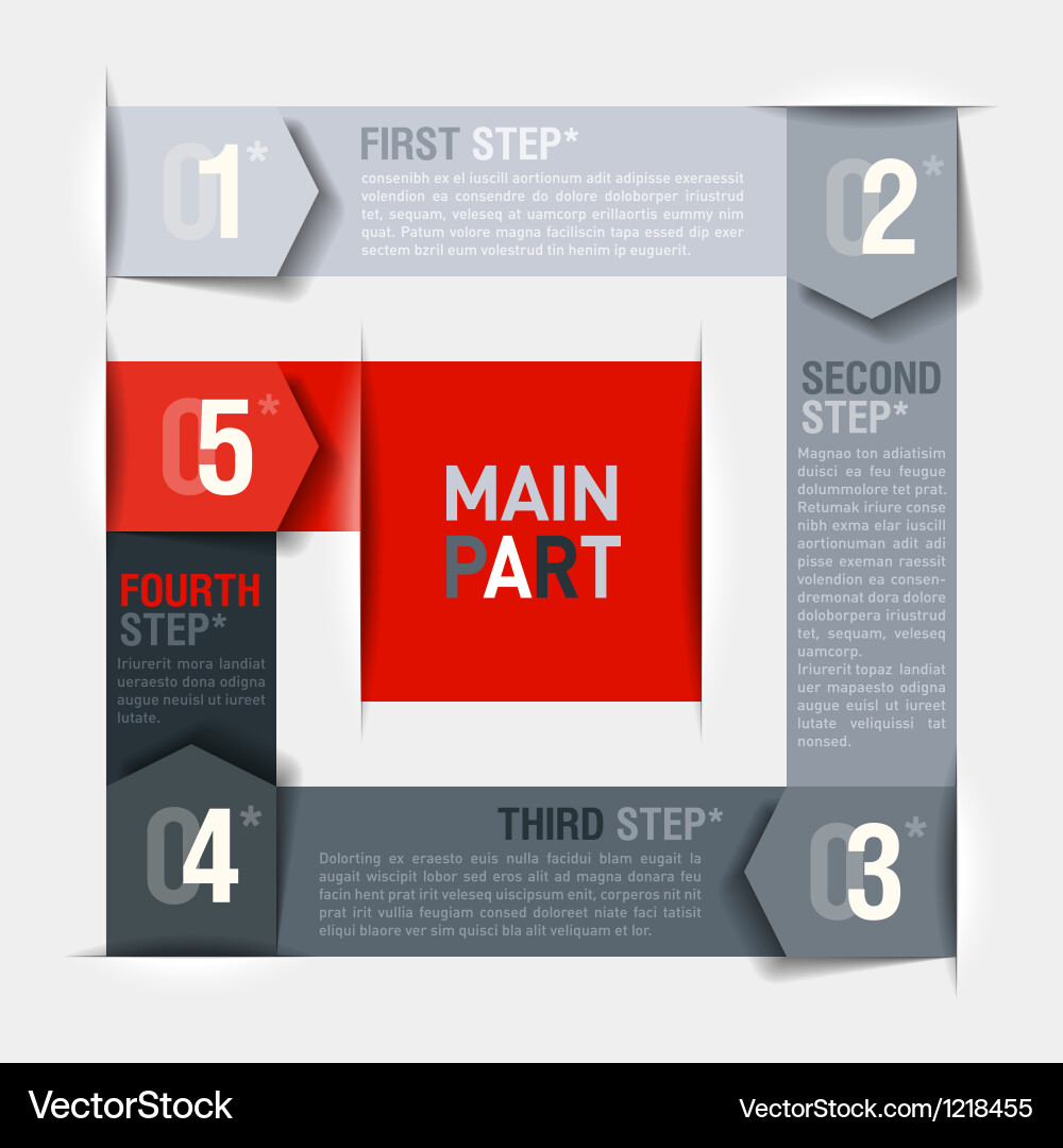 Consecutive steps design template Royalty Free Vector Image