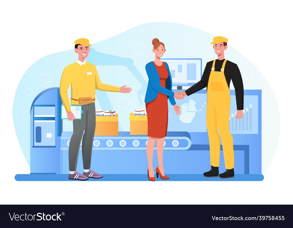 Factory workers concept Royalty Free Vector Image