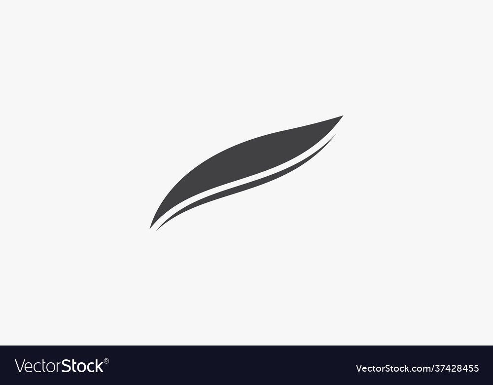 Feather curved on white background creative icon Vector Image
