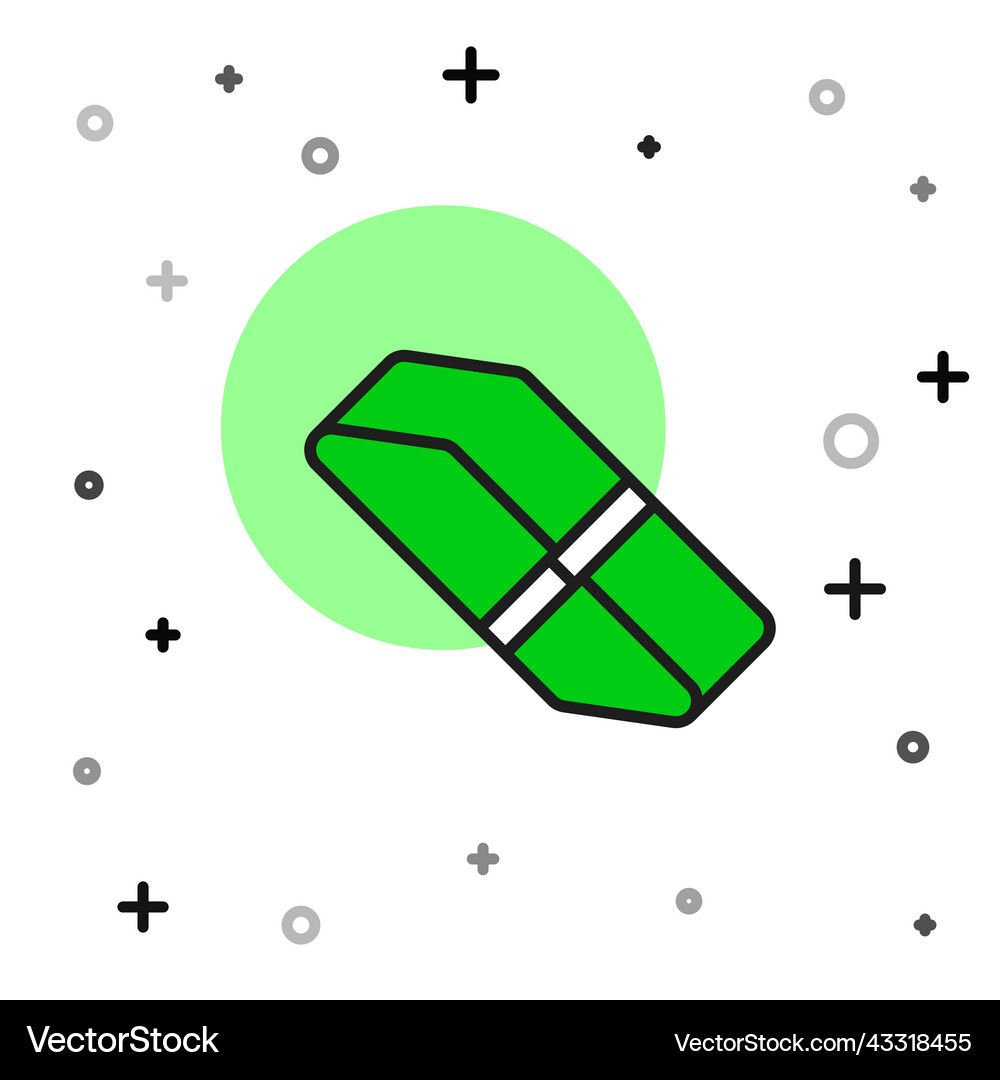 Filled outline eraser or rubber icon isolated Vector Image