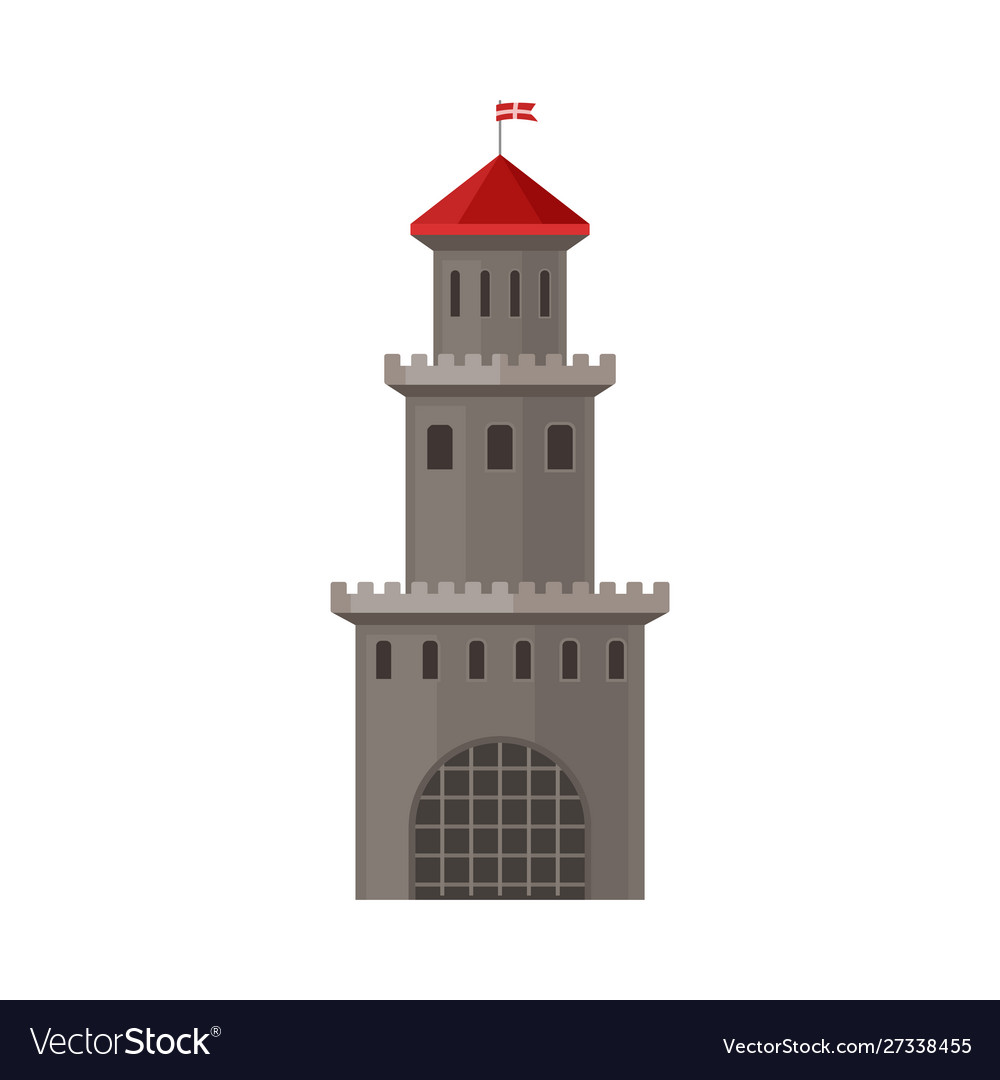 Gray three-level tower Royalty Free Vector Image