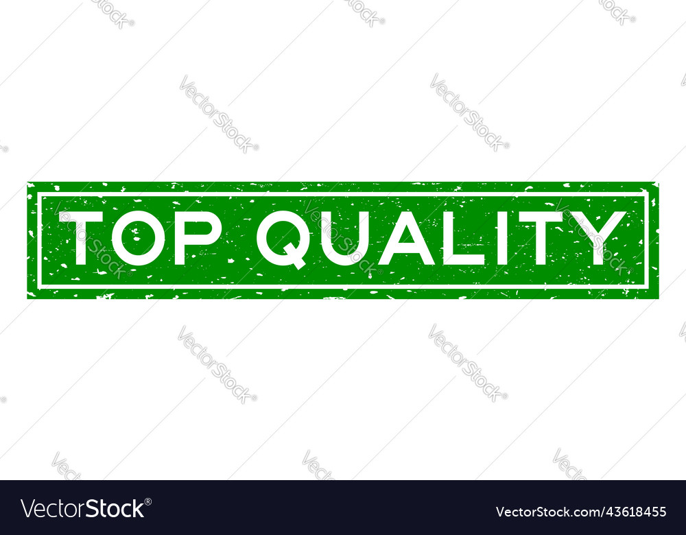 Grunge green top quality word square rubber seal Vector Image