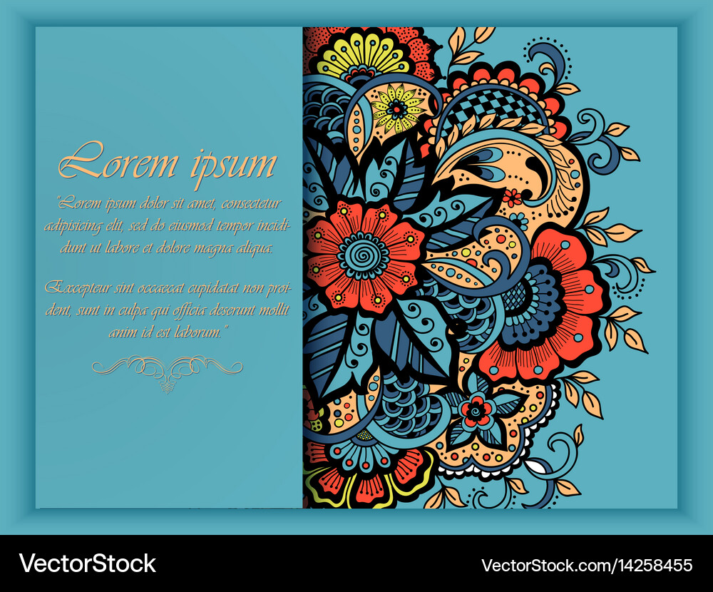 Indian Mehndi Wedding Card Royalty Free Vector Image