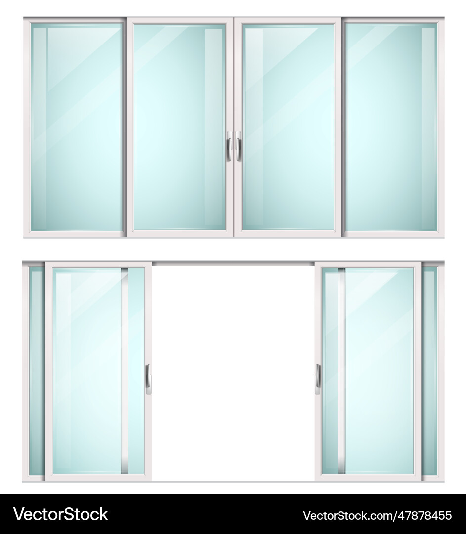 Modern sliding metal white door Royalty Free Vector Image
