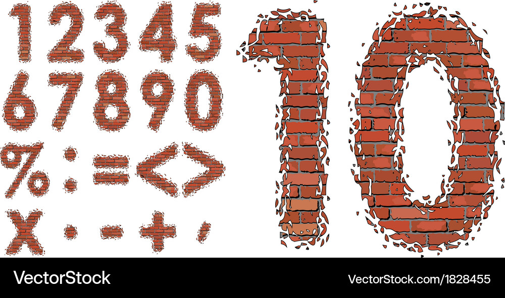Numbers of bricks Royalty Free Vector Image - VectorStock