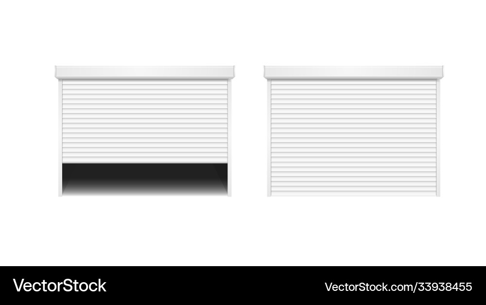 Realistic detailed 3d white shutter door or Vector Image