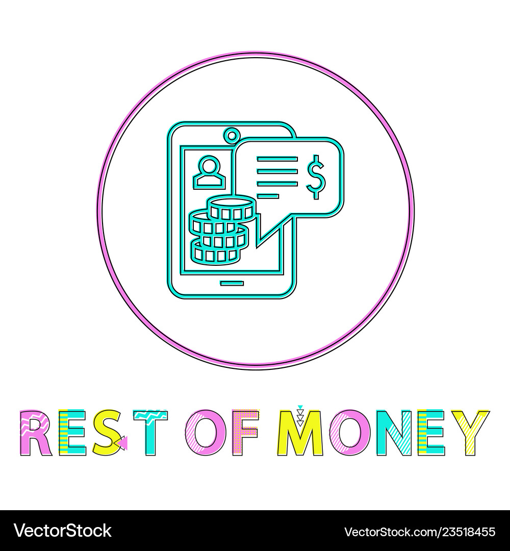 Rest money icon in linear outline style Royalty Free Vector