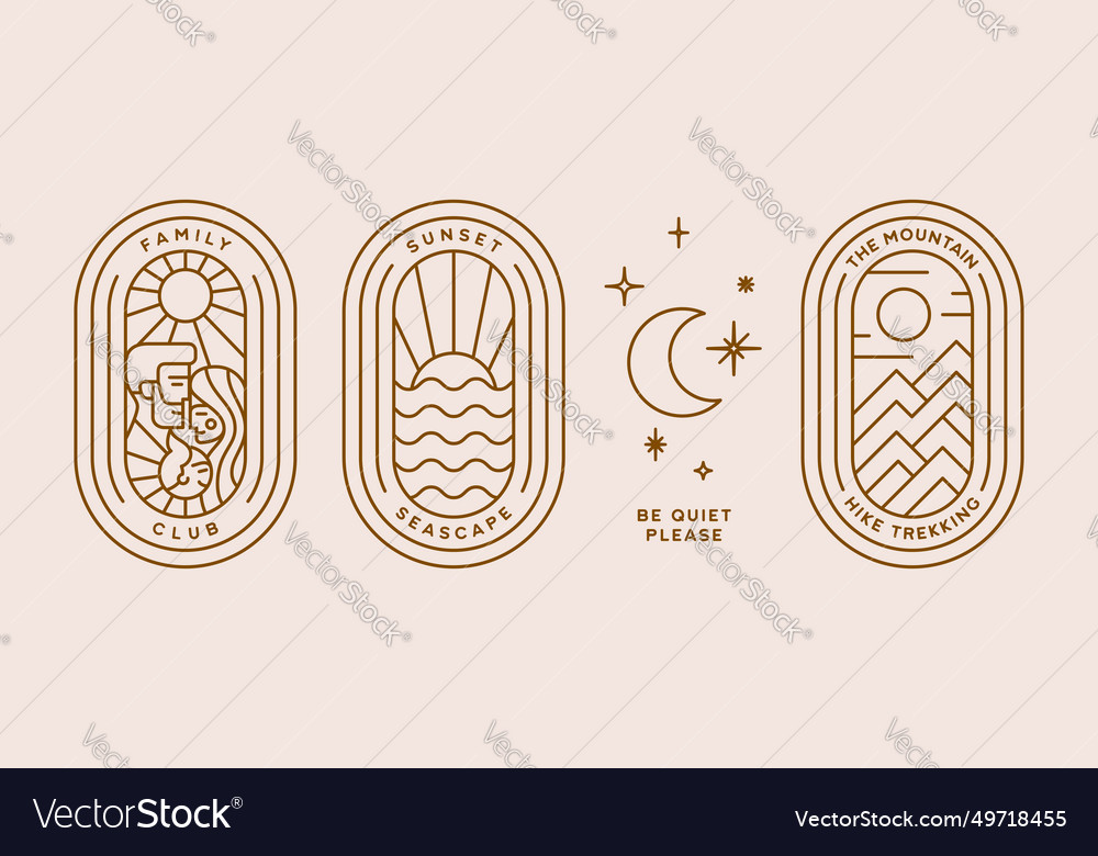 Set of minimalist line art Royalty Free Vector Image