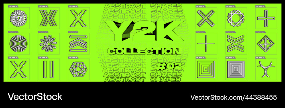 Set of y2k minimalist geometric elements Vector Image