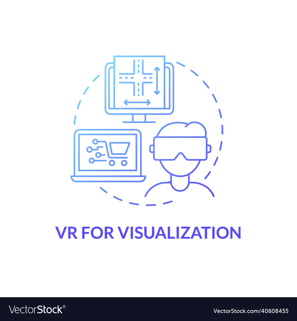 Vr for visualization blue gradient concept icon Vector Image