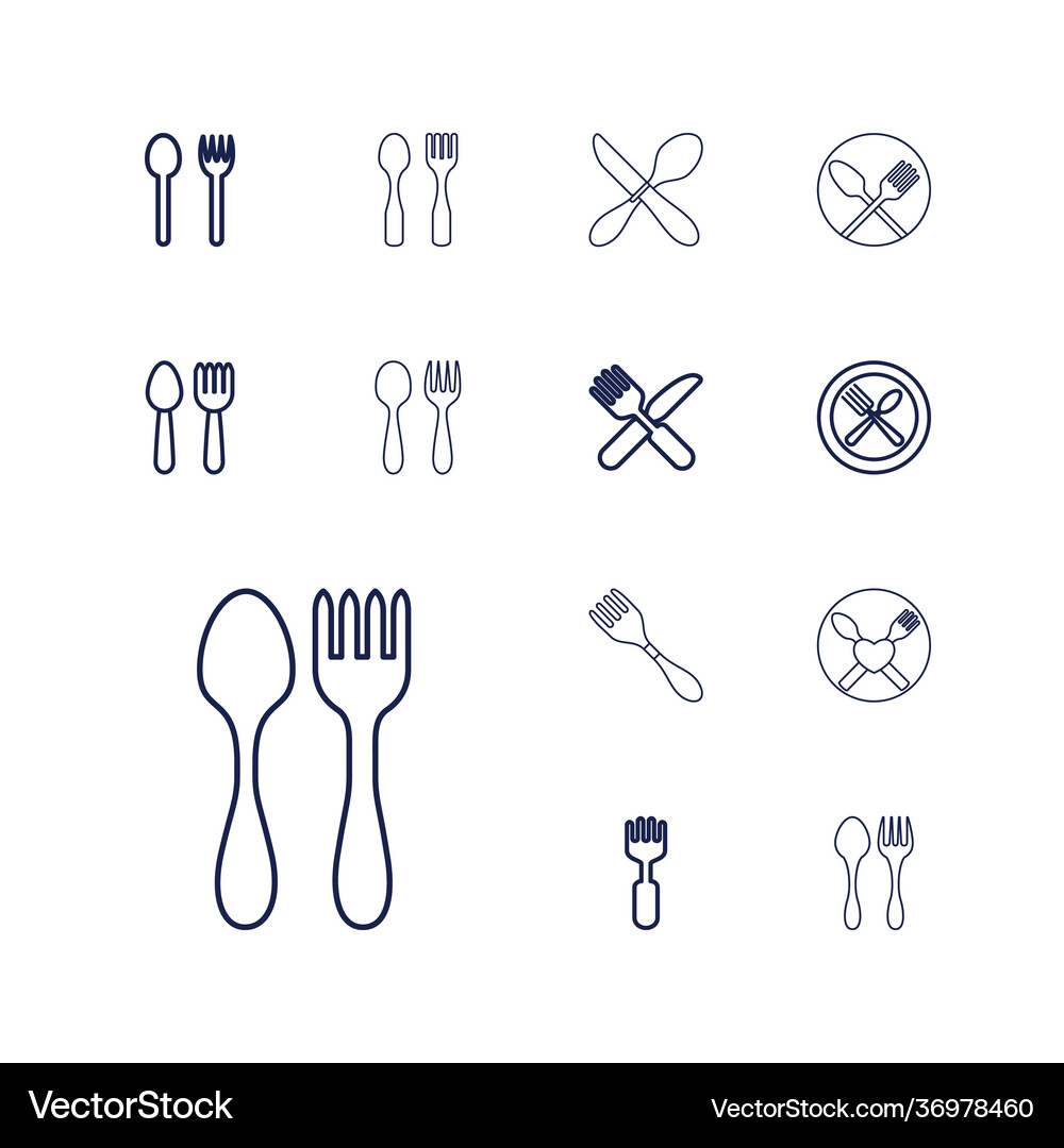 13 cutlery icons Royalty Free Vector Image - VectorStock