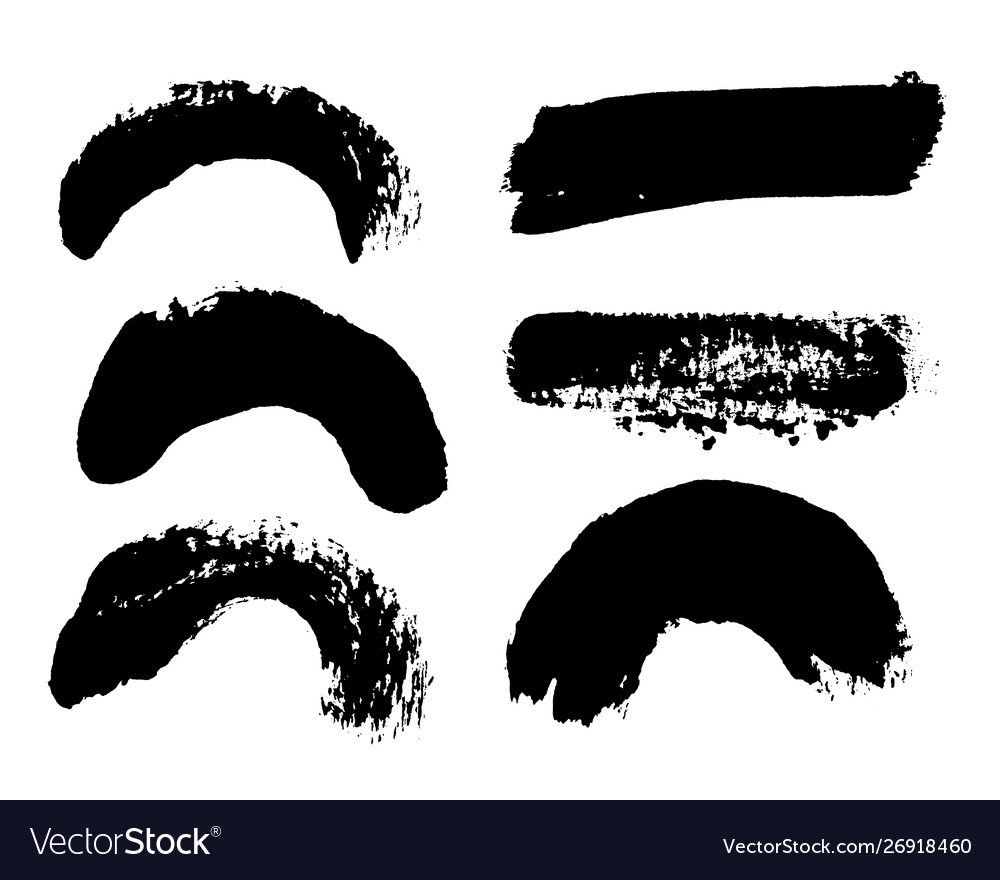 Brush strokes paintbrush set grunge Royalty Free Vector