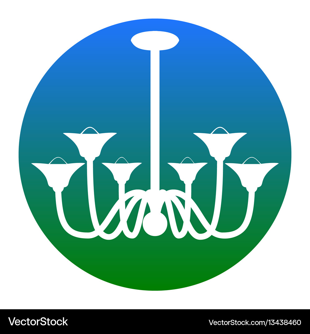 Chandelier simple sign white icon Royalty Free Vector Image