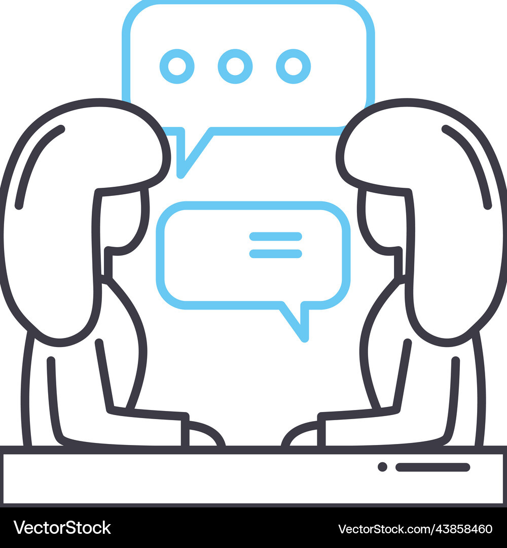 Debates line icon outline symbol Royalty Free Vector Image