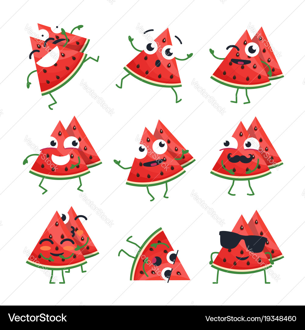Funny watermelon - isolated cartoon Royalty Free Vector