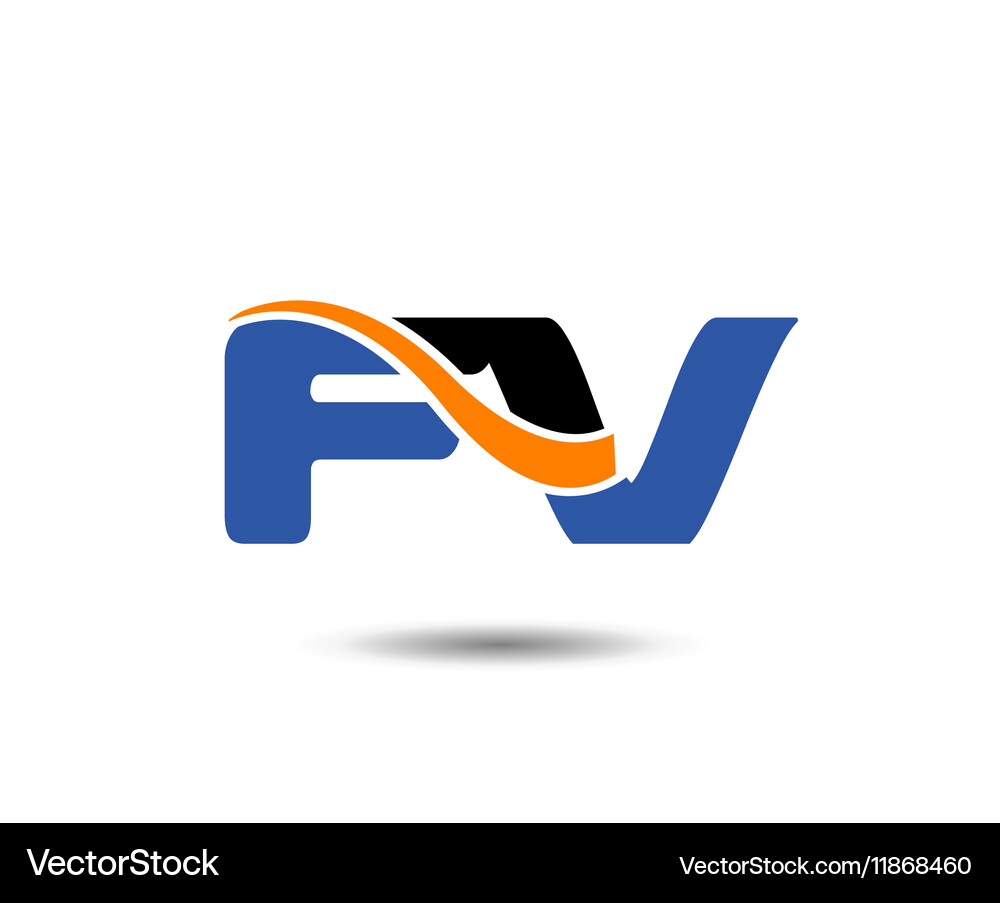 Fv company linked letter logo Royalty Free Vector Image