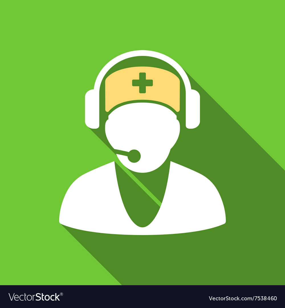Hospital Receptionist Flat Long Shadow Square Icon Hospital Receptionist Flat Long Shadow Square Icon