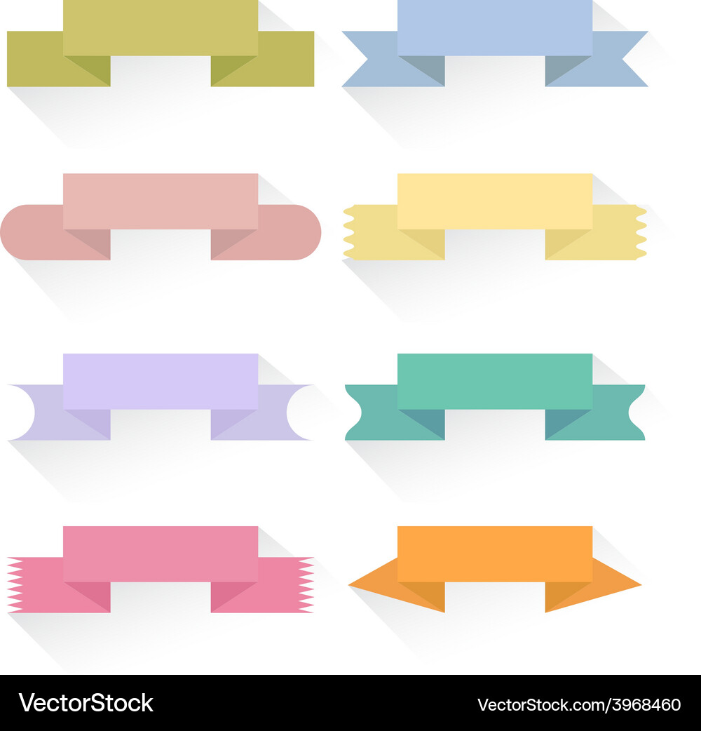 Modern colored ribbons and banners for your text Vector Image