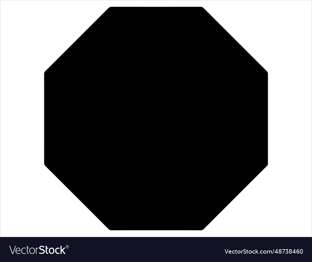Octagon silhouette art Royalty Free Vector Image