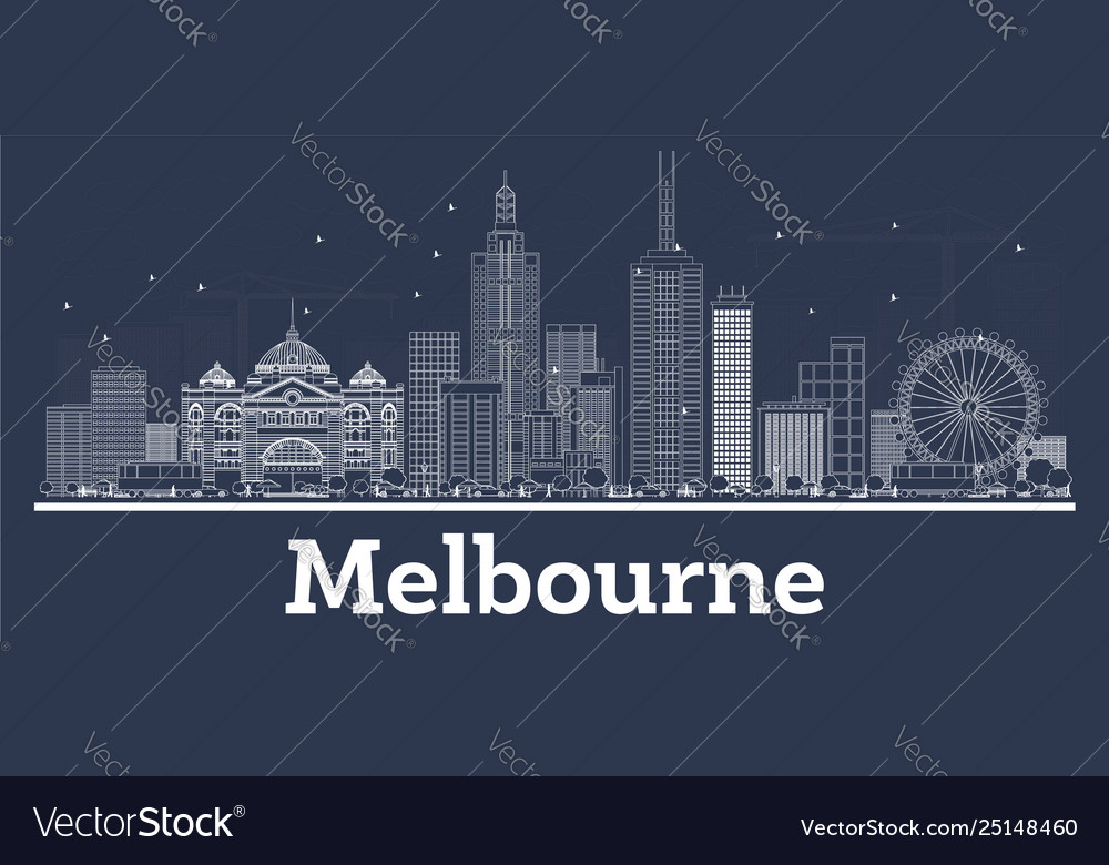 Outline melbourne australia city skyline Vector Image Outline melbourne australia city skyline Vector Image