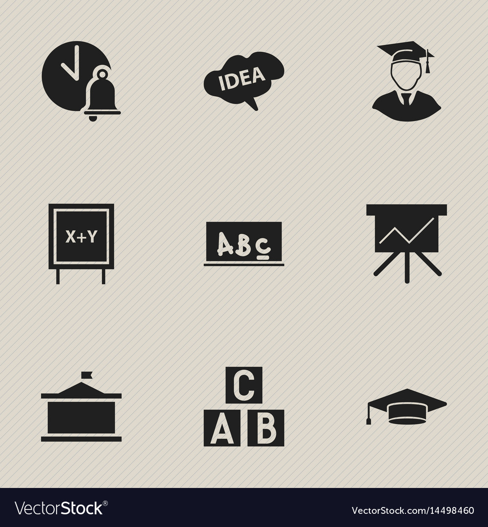 Set of 9 editable education icons includes Vector Image