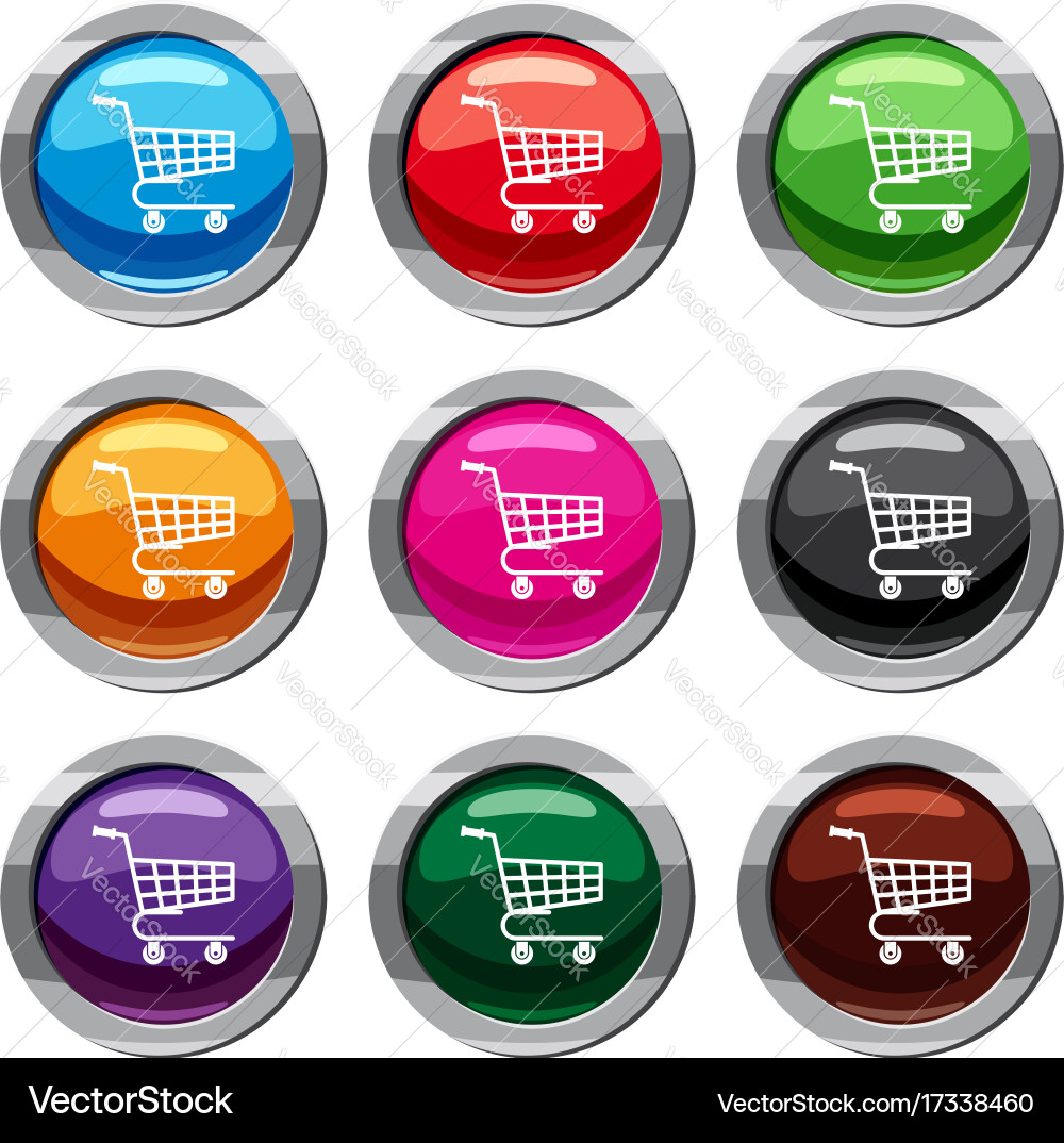 Shopping cart set 9 collection Royalty Free Vector Image