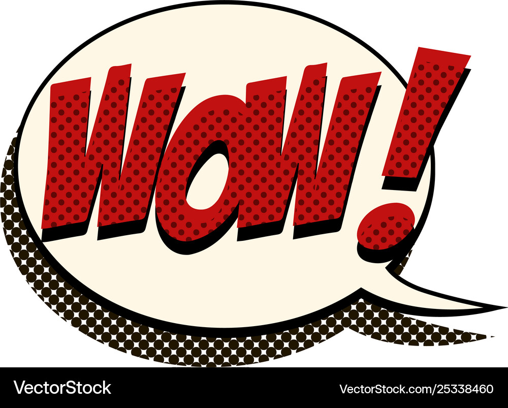 Wow comic bubble Royalty Free Vector Image - VectorStock