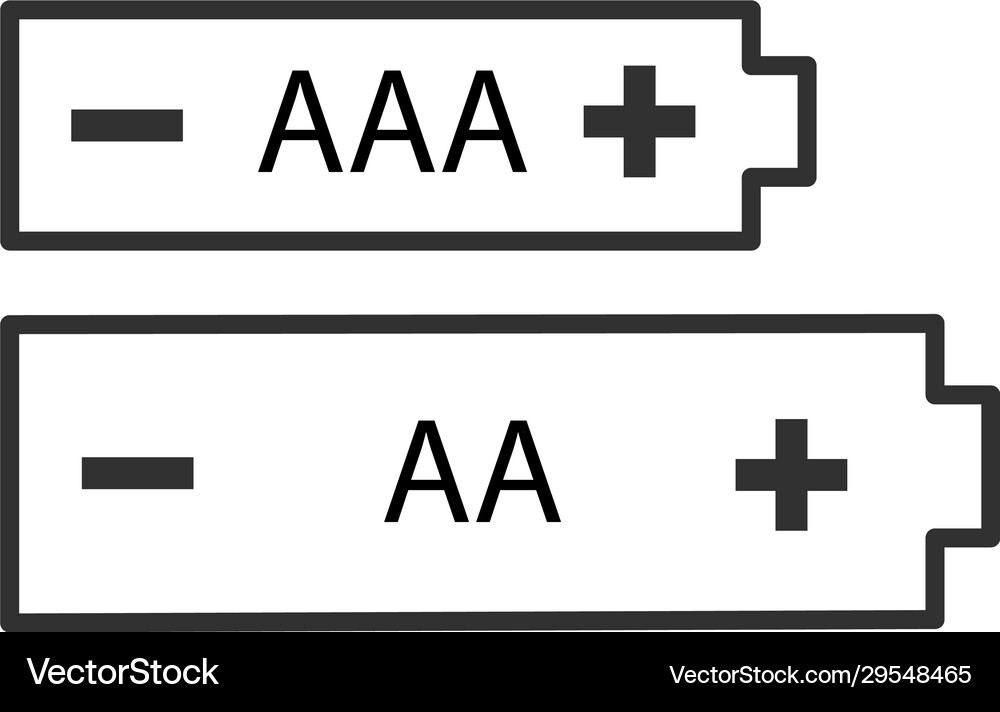Aa and aaa alkaline batteriy icon set stock Vector Image