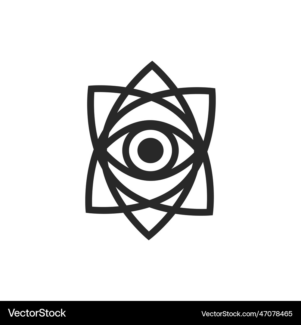All-seeing eye graphic line art style Royalty Free Vector
