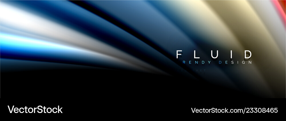 Bright colorful liquid fluid lines on black Vector Image