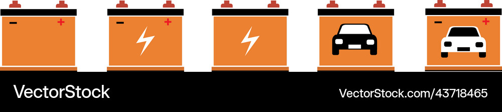 Car battery icon collection energy power Vector Image