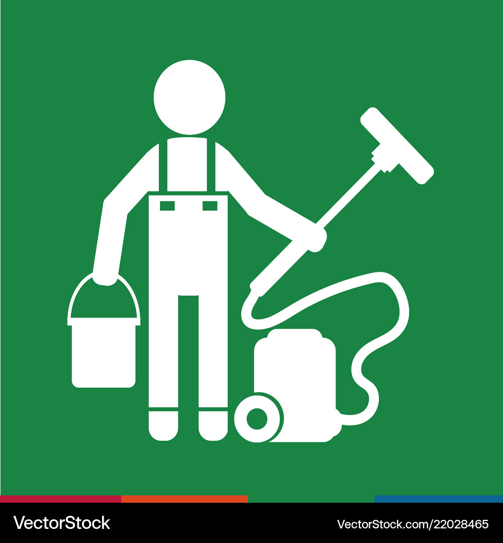 Cleaner man and cleaning tool equipment design Vector Image