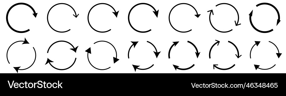 Collection of circle arrows Royalty Free Vector Image